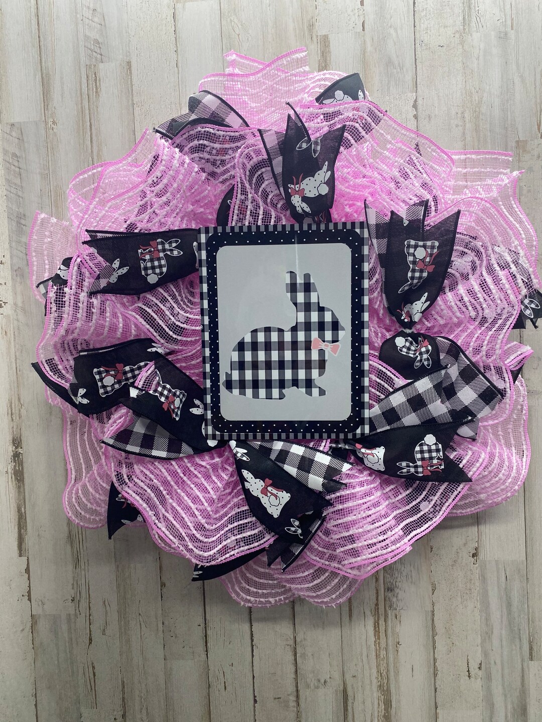 Bunny Low Profile Easter Wreath, Front Door. - Etsy
