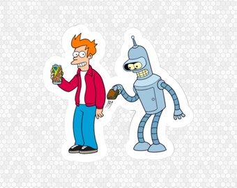 Futurama Sticker Fry, Bender, Leela - Etsy