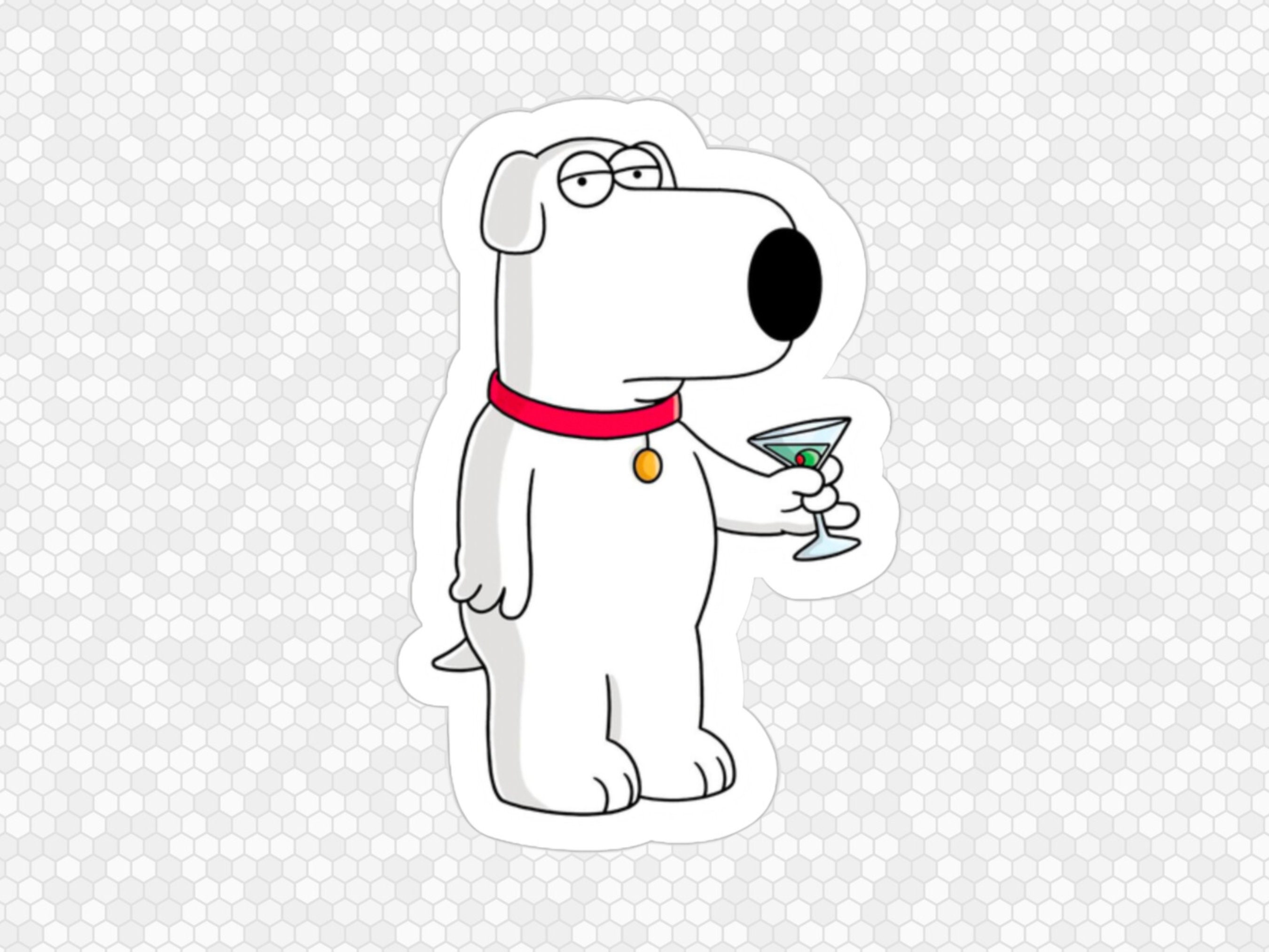 Martini Brian Family Guy Sticker - Etsy