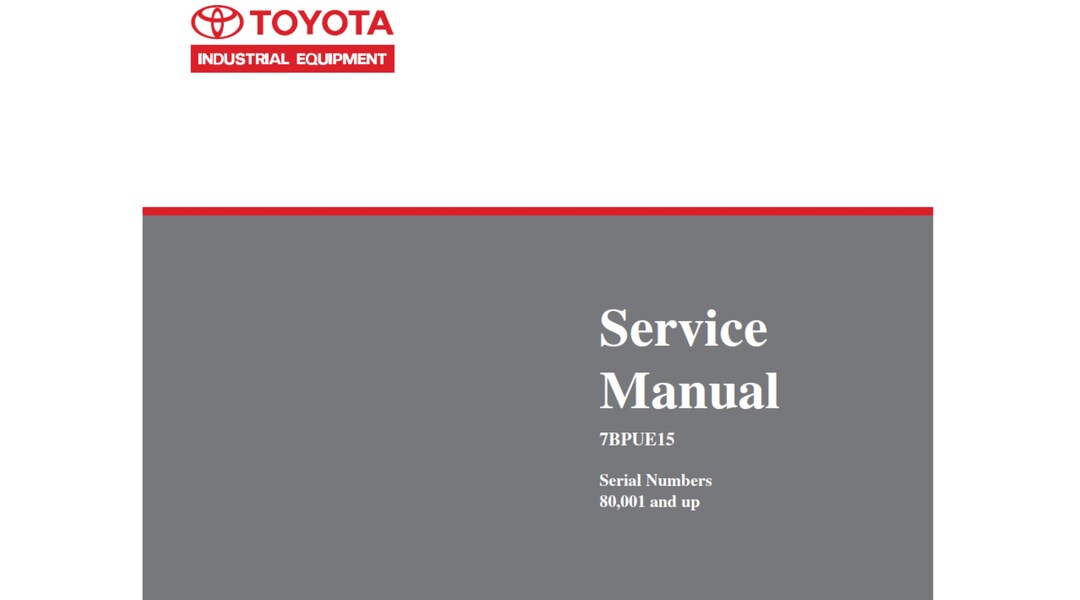 Toyota 7BPUE15 Order Picker Workshop Service Manual Pdf Digital ...