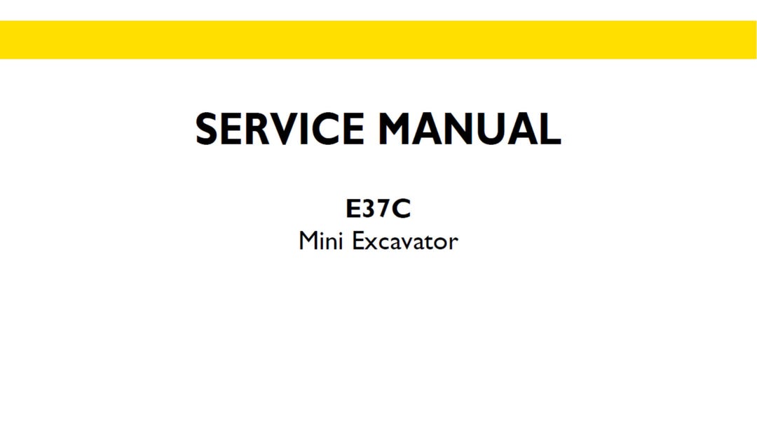 New Holland E37C Mini Excavator Part Number 51487933 Workshop Service ...