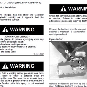 Bobcat BH66, BH76, BH86 and BH86-5 Compact Tractor Backhoe Attachment ...