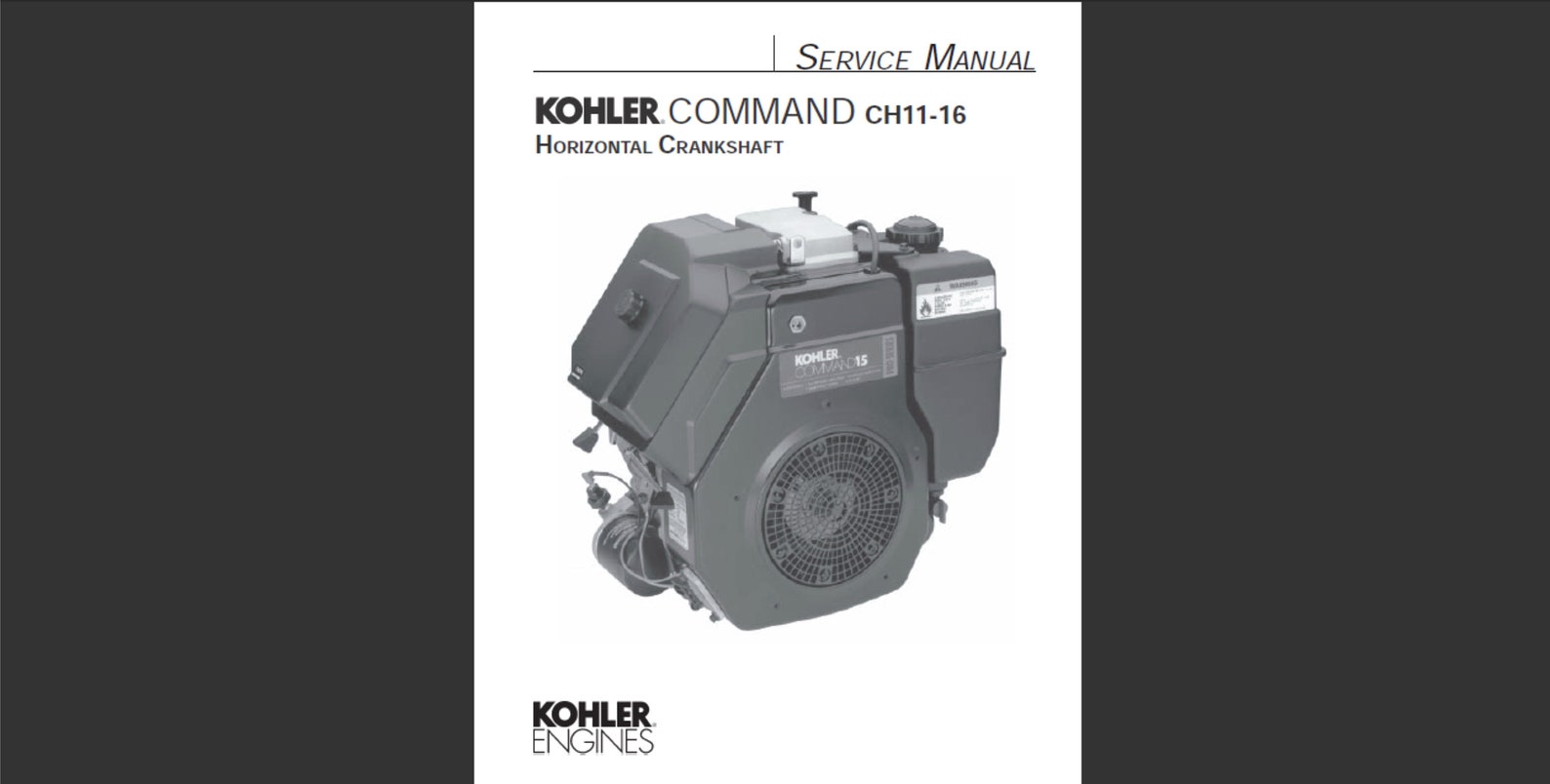 Kohler Command CH11-16 Horizontal Crankshaft Engine Workshop Service Manual Pdf - Etsy