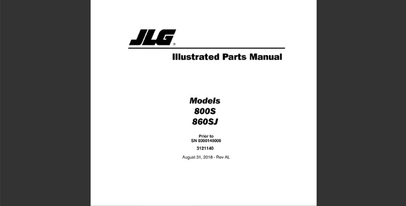 JLG 800S 860SJ Boom Lift Spare Parts Manual Parts Catalog Pdf Download ...