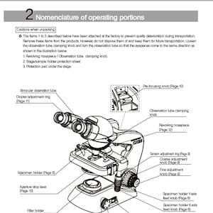 Olympus CX23 Microscope Manual PDF Digital Download - Etsy