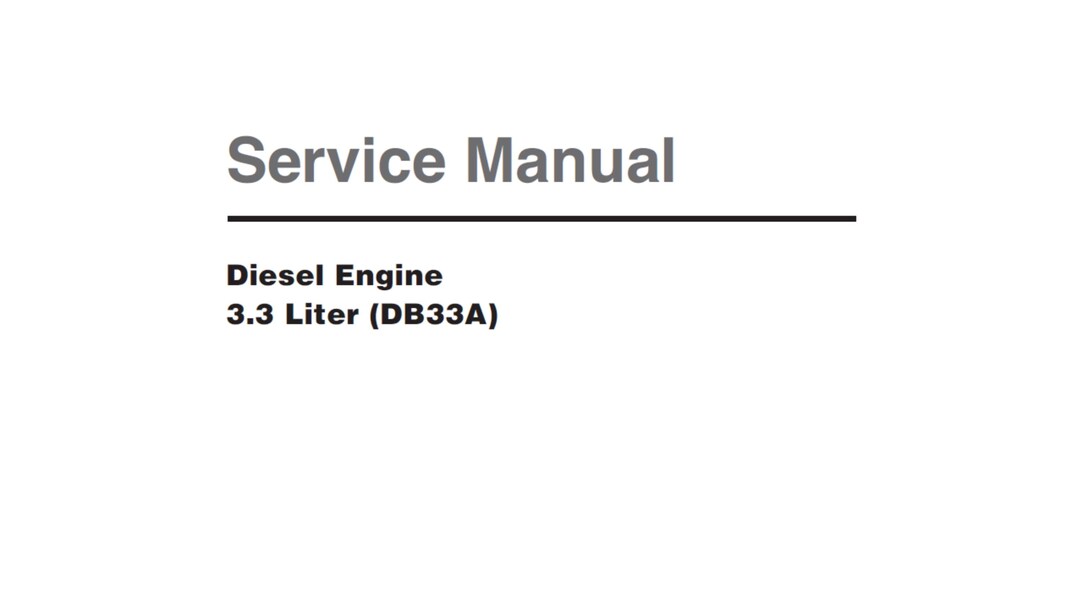 Doosan DB33A 3.3 Liter Diesel Engine Workshop Service Manual PDF ...