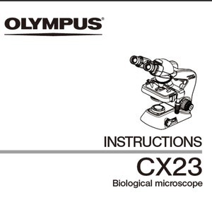 Olympus CX23 Microscope Manual PDF Digital Download - Etsy