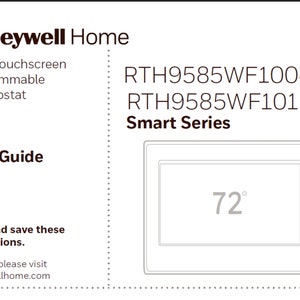 Honeywell RTH9585WF1004 and Honeywell RTH9585WF1012 Smart Series ...