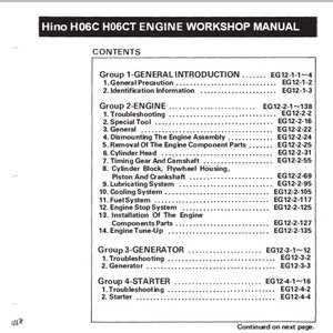 HINO H06 and H06CT Engine Service Workshop Manual Pdf Digital Download ...