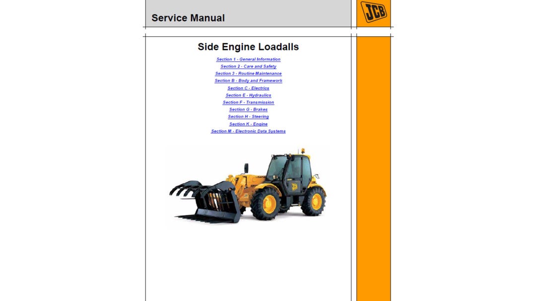JCB Side Engine Loadall (see Models in Description) Publication Number ...