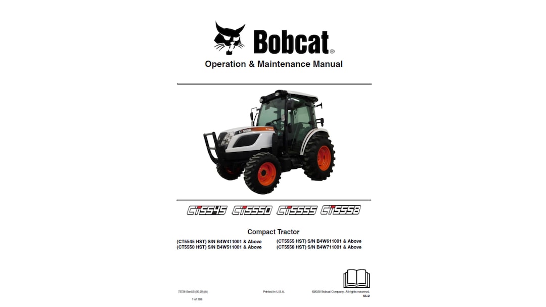 Bobcat CT5545, CT5550, CT5555 and CT5558 Compact Tractor Maintenance ...