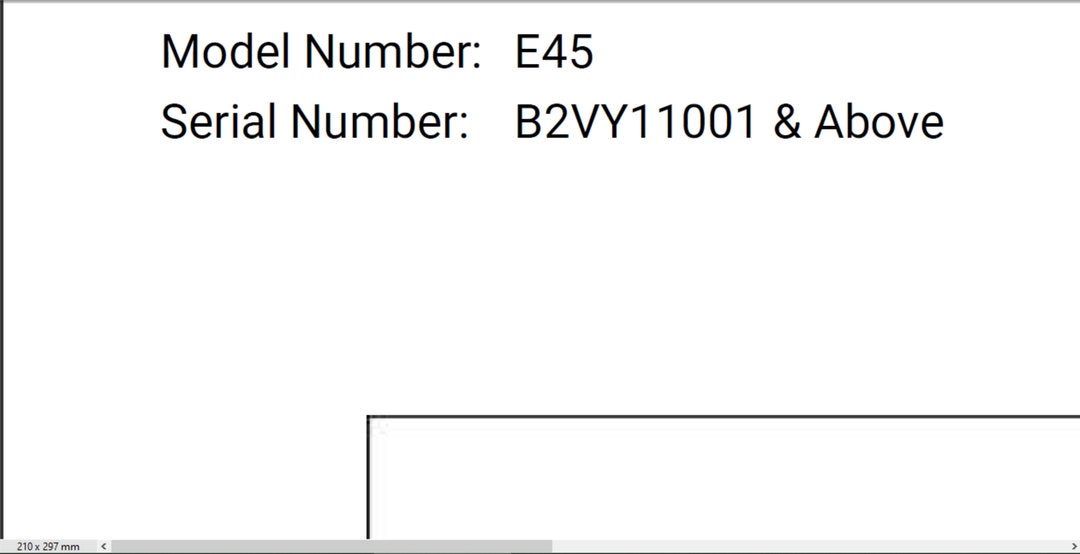 Bobcat E45 Excavator Serial Number: B2VY11001 & Above Spare Parts ...