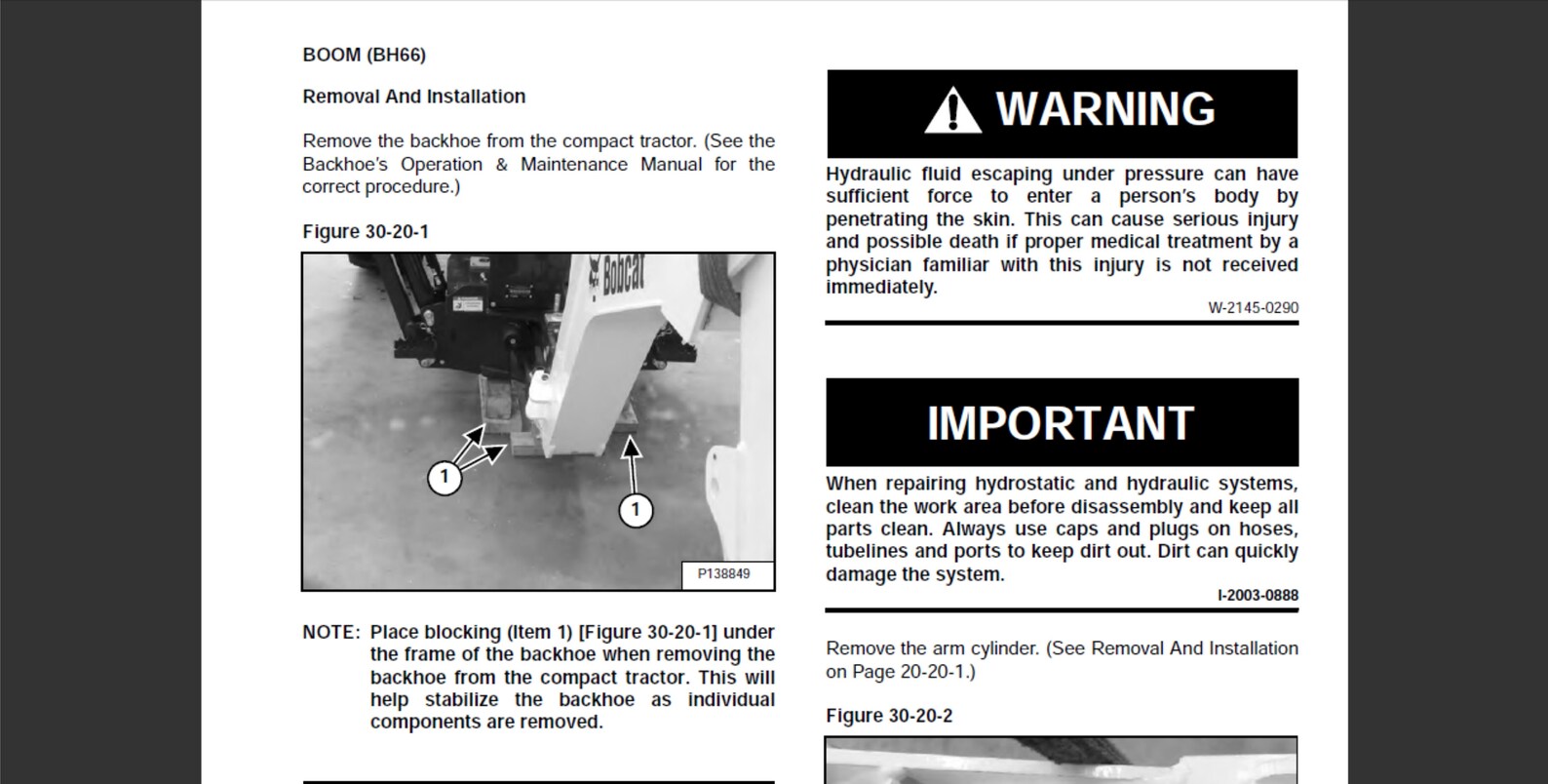 Bobcat BH66, BH76, BH86 and BH86-5 Compact Tractor Backhoe Attachment ...