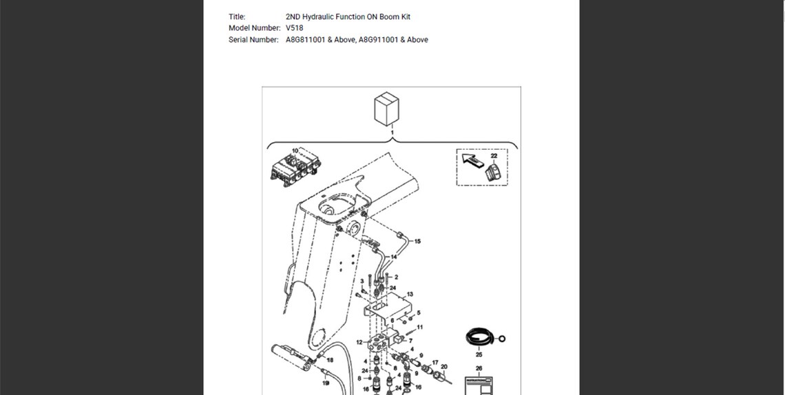 Bobcat V518 Telehandler Serial Number: A8G811001 and Above, A8G911001 ...