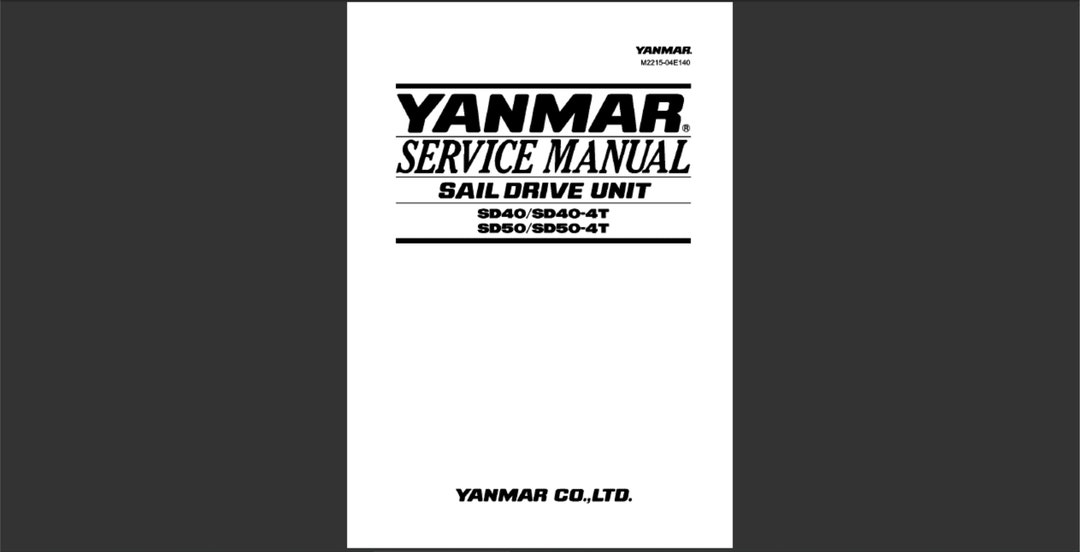 Yanmar SD40, SD40-4T, SD50 and SD50-4T Sail Drive Workshop Service ...