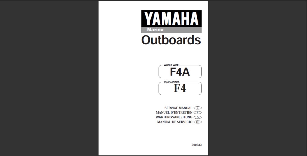 Yamaha F4 and Yamaha F4A Marine Outboard Workshop Service Manual PDF Digital Download - Etsy