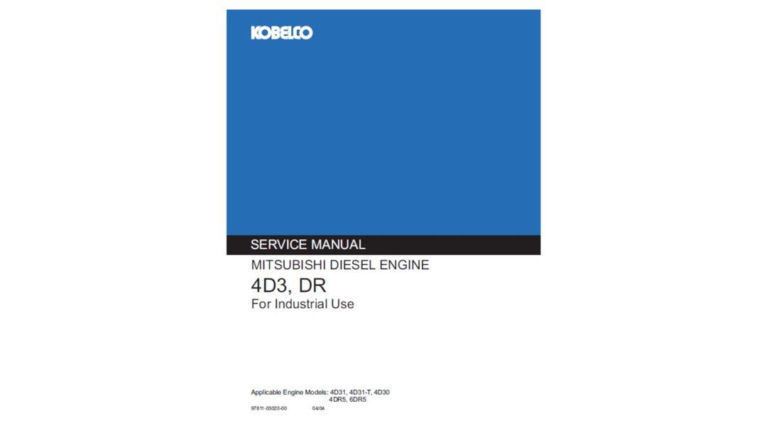 Kobelco Mitsubishi 4D31 4D31-T 4D30 4DR5 and 6DR5 Diesel Engine ...