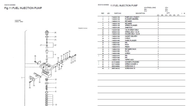 Yanmar 3TN63L-UNH2 Engine Spare Parts Manual PDF Digital Download - Etsy