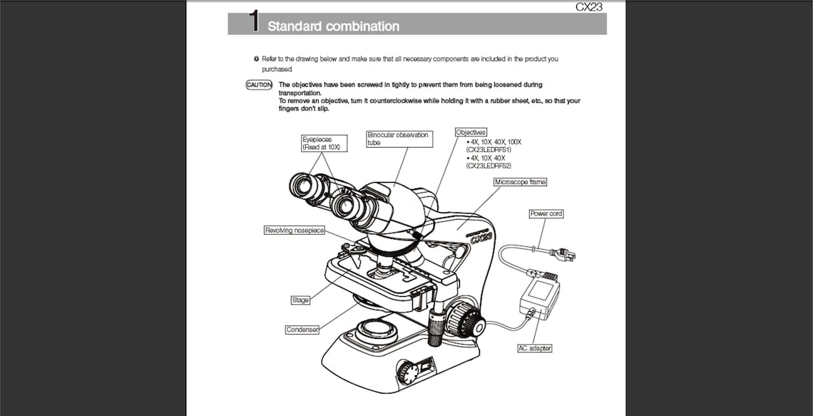 Olympus CX23 Microscope Manual PDF Digital Download - Etsy