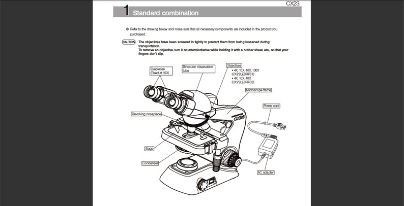 Olympus CX23 Microscope Manual PDF Digital Download - Etsy