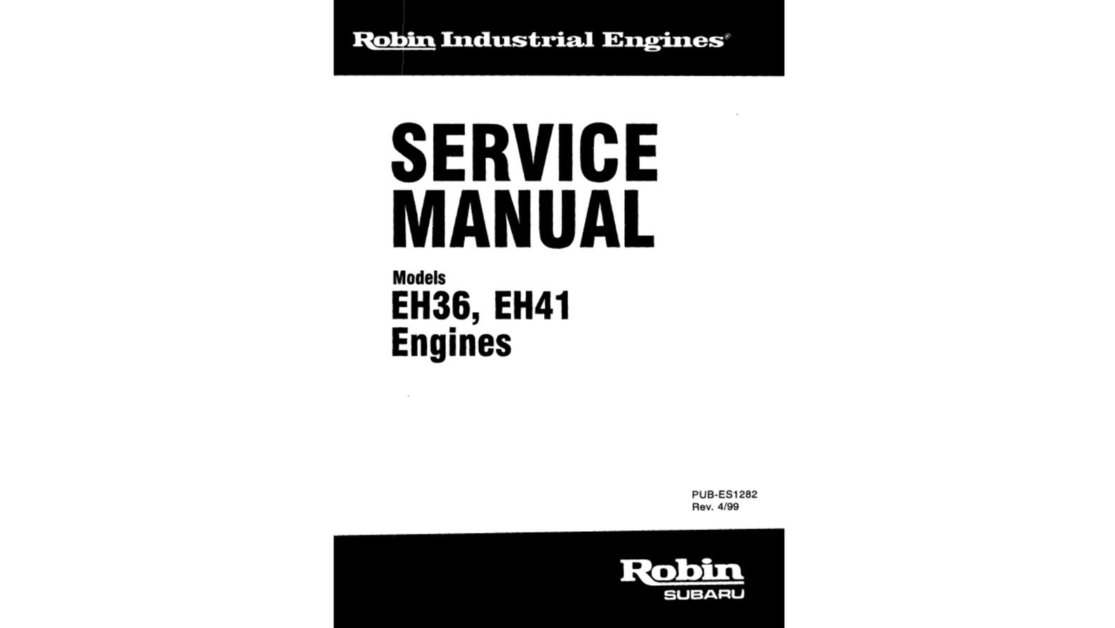 Robin America EH36 and EH41 Engine Repair Workshop Service Manual PDF ...