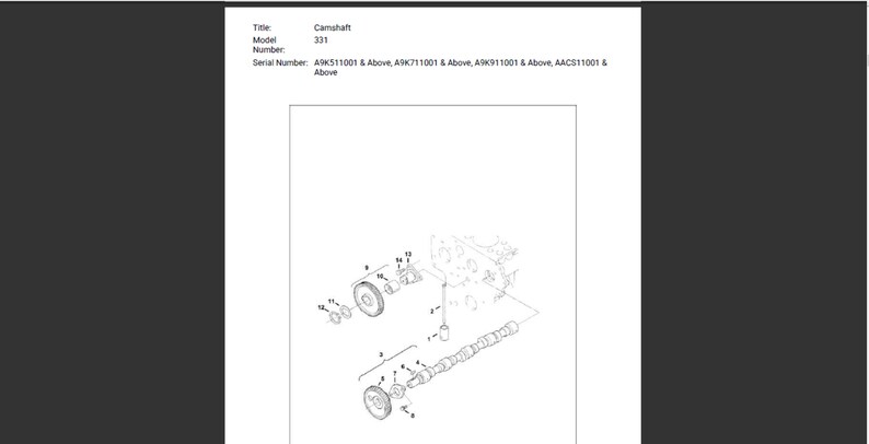 Bobcat 331 Excavator Spare Parts Manual Parts Catalog PDF Digital ...