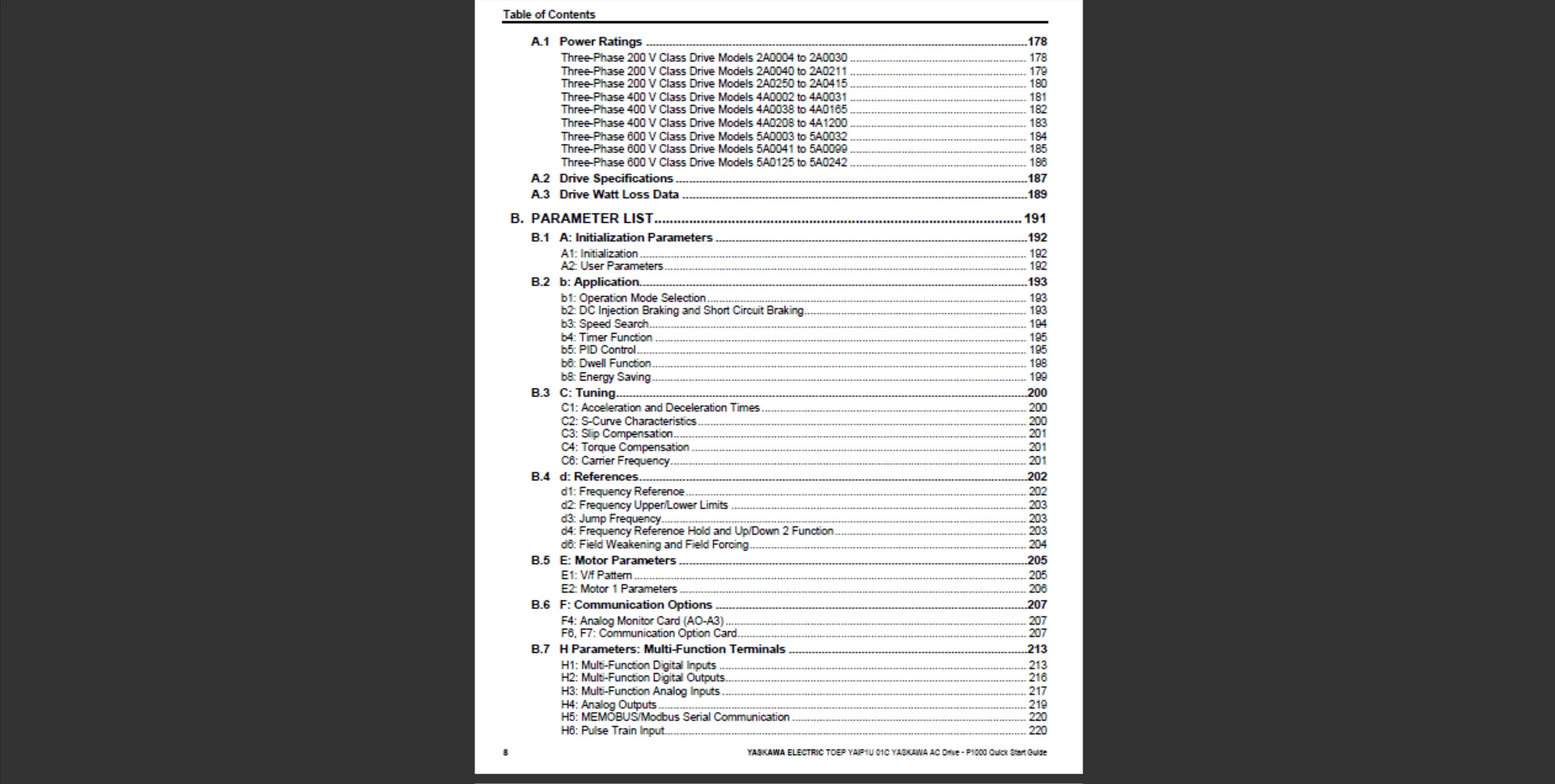Yaskawa AC Drive P1000 Parameter List Technical Manual PDF Digital Download - Etsy