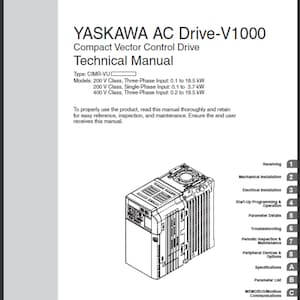 Yaskawa AC Drive V1000 Parameter List Technical Manual PDF Digital Download - Etsy