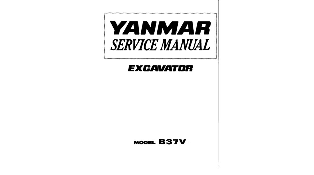 Yanmar B37V Excavator Workshop Service Manual PDF Digital Download - Etsy