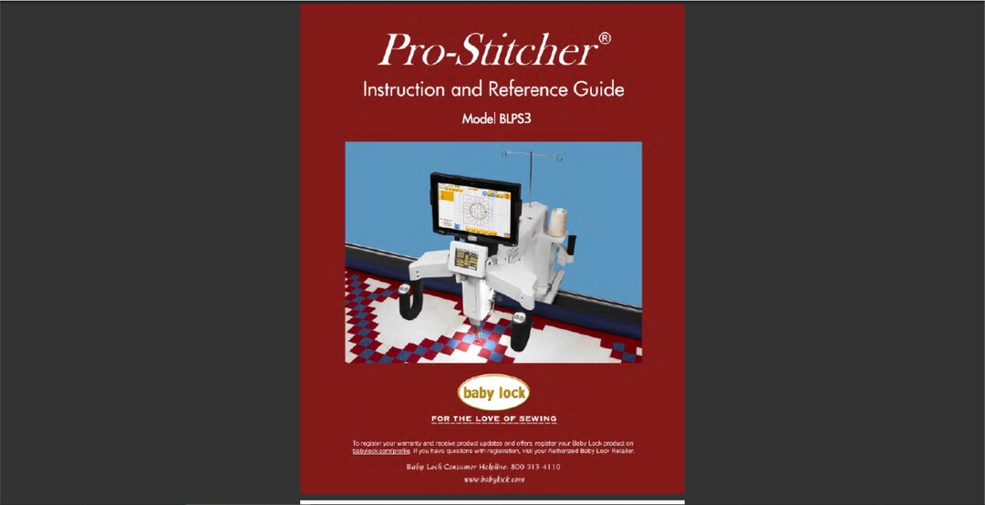Baby Lock Pro Stitcher BLPS3 Owners Manual PDF Digital - Etsy