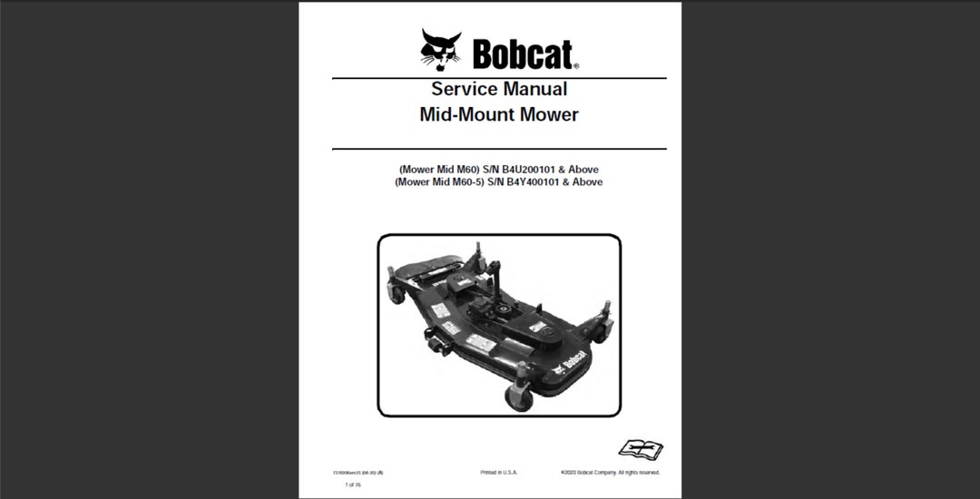 Bobcat Mower Mid M60 and Bobcat Mower Mid M60-5 Attachment Workshop ...