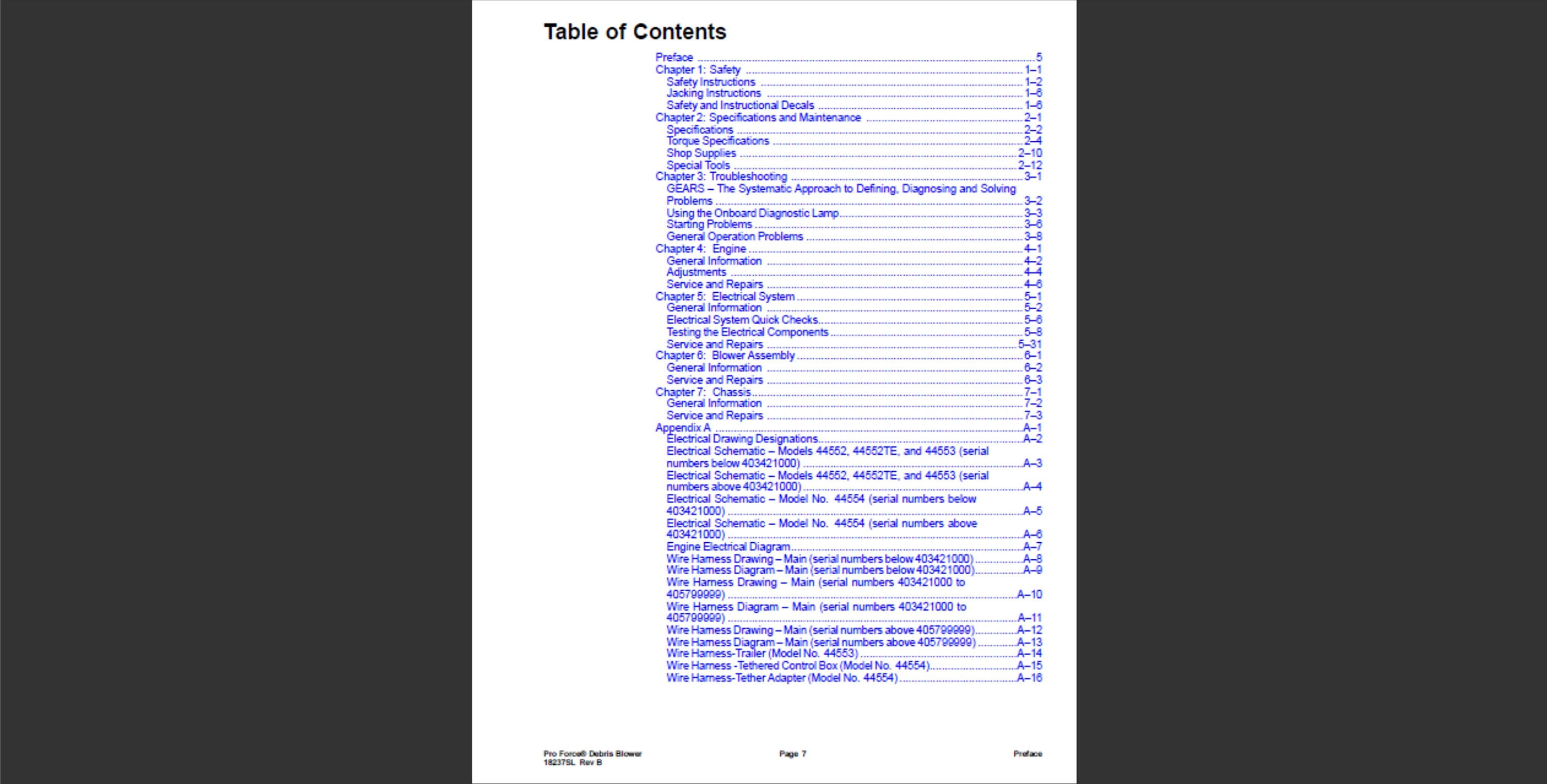 Toro Pro Force Debris Blower Models 44552, 44552TE, 44553 & 44554 ...