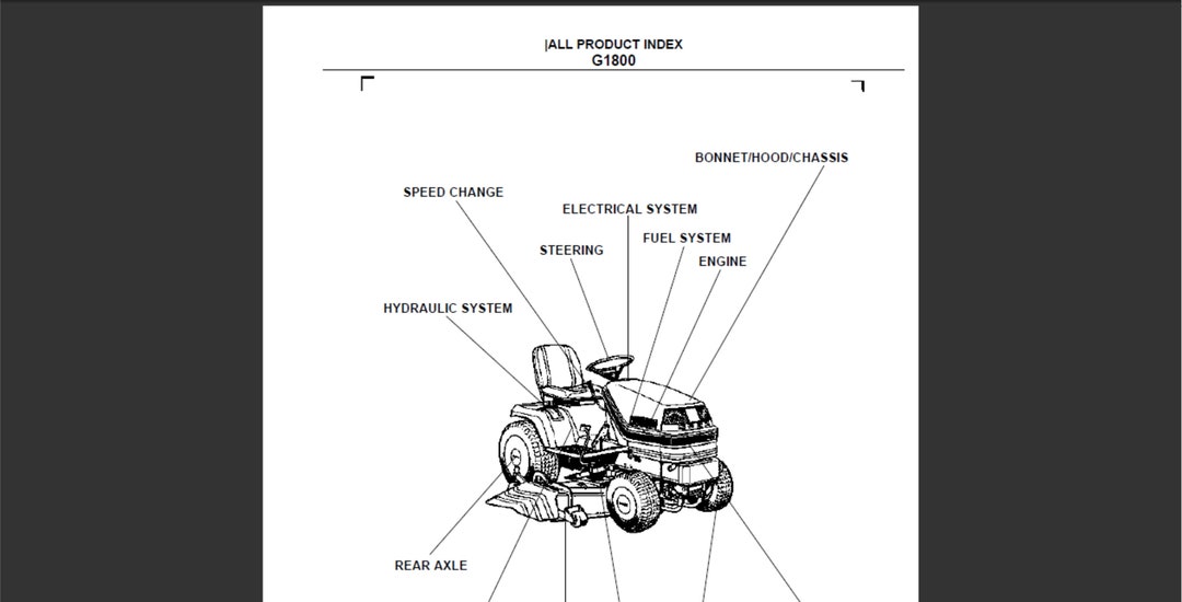 Kubota G1800 Tractor Spare Parts List Pdf Digital Download - Etsy