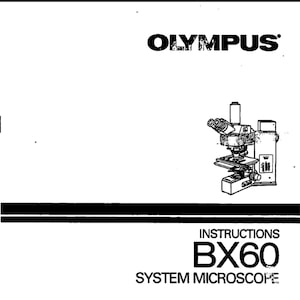 Olympus BX60 Microscope Manual PDF Digital Download - Etsy