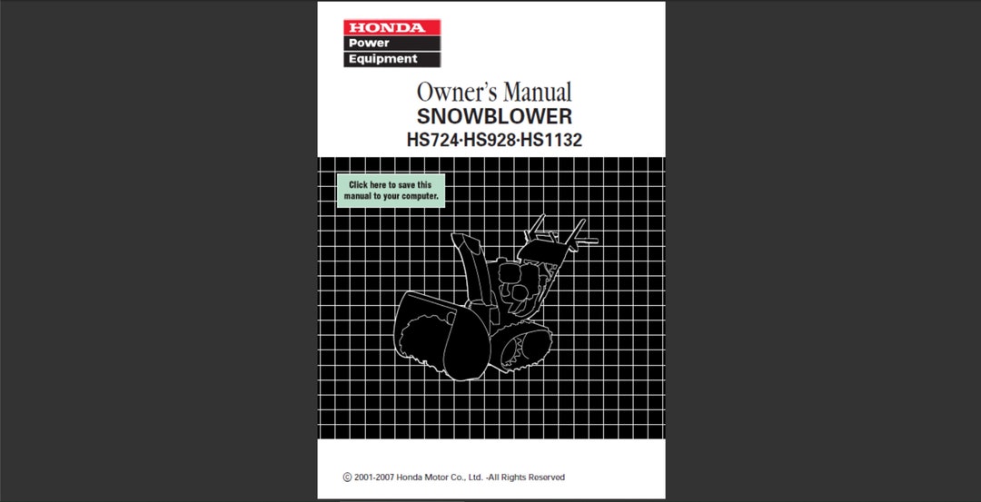 Honda HS724, HS928 and HS1132 Snow Blower Snowblower Maintenance and ...