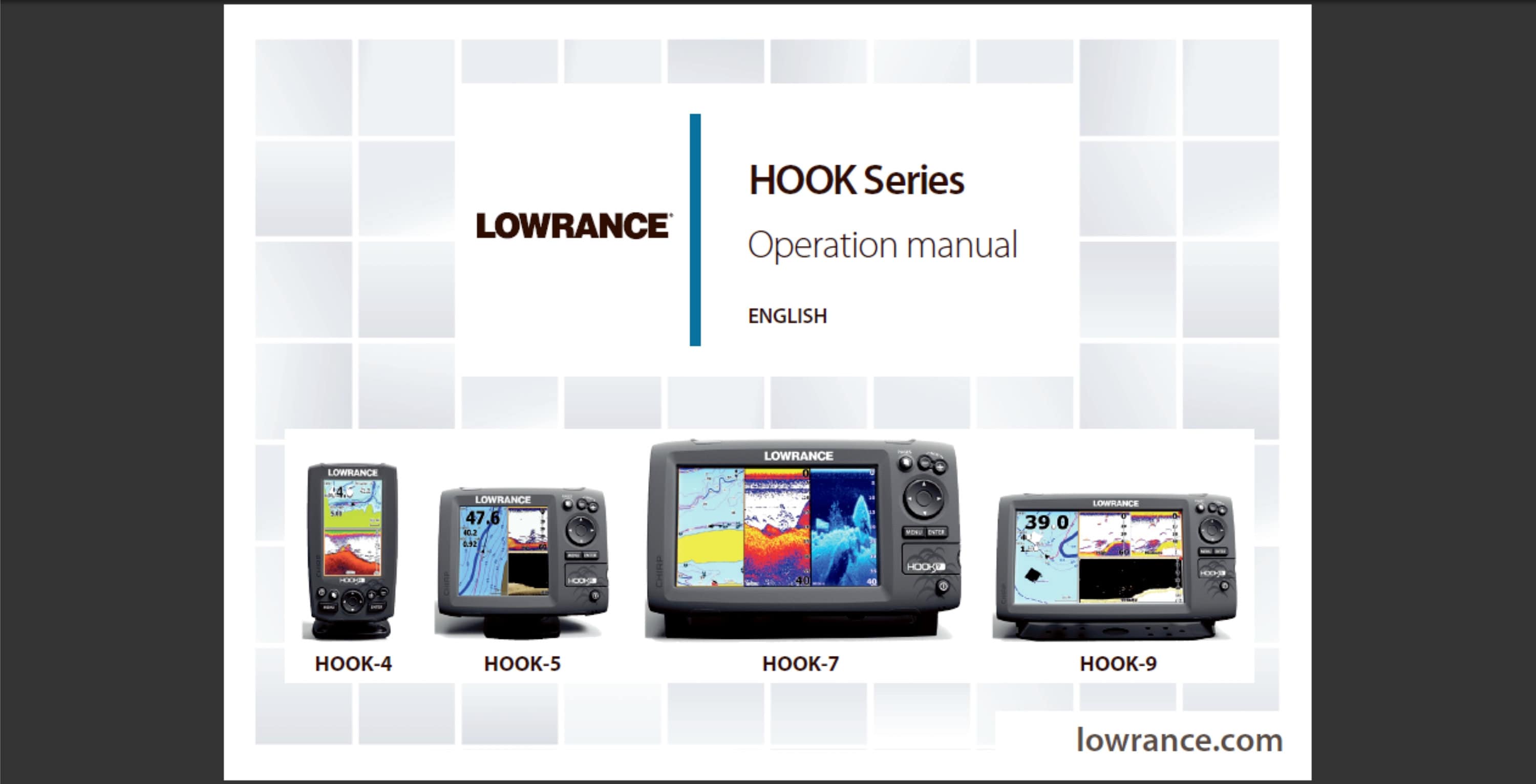 Lowrance HOOK-4 Hook-5 Hook-7 and Hook-9 GPS User Guide Owners Manual ...