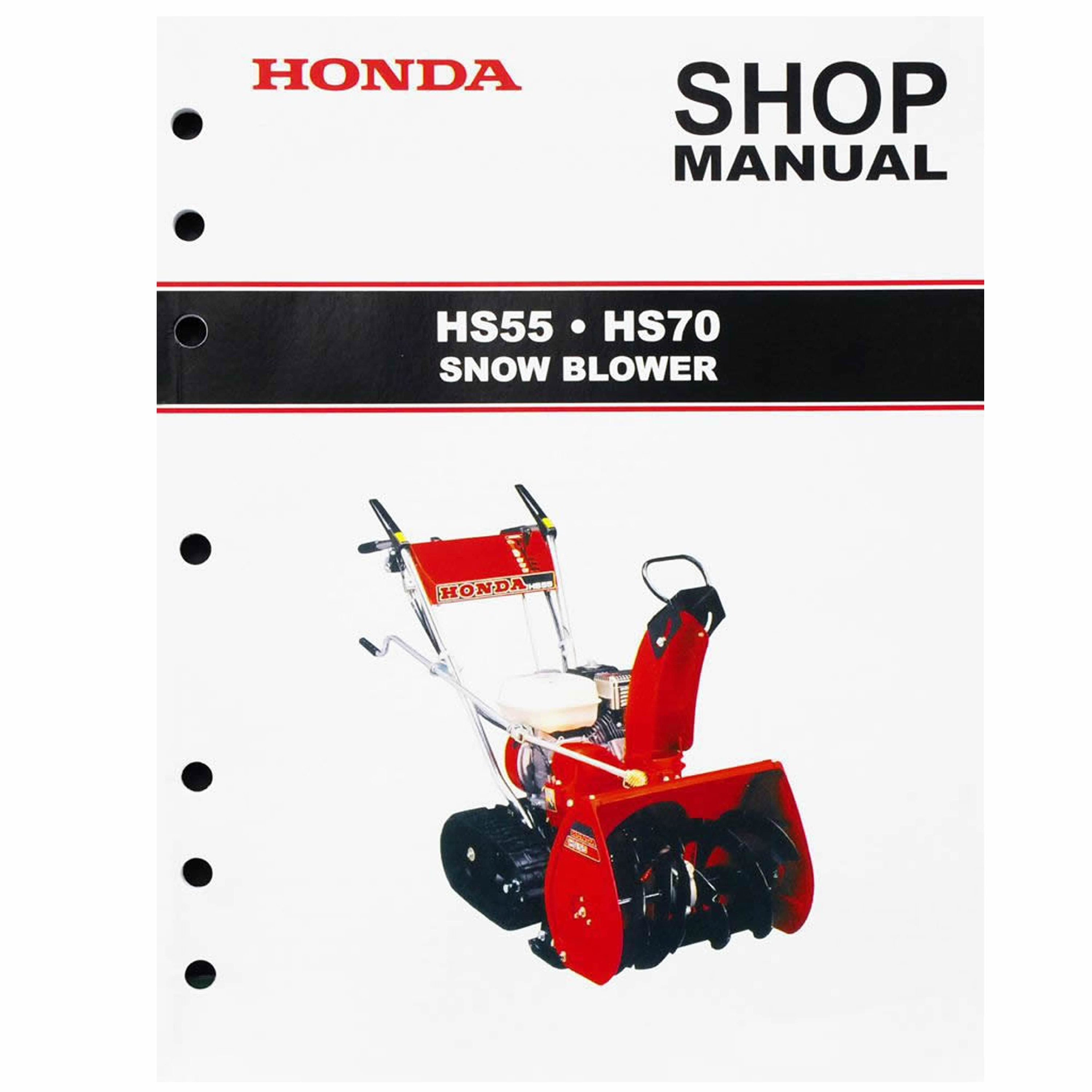Honda HS55 and Honda HS70 Snow Blowers Snowblowers Workshop Service Manual & Owners Manual PDF ...