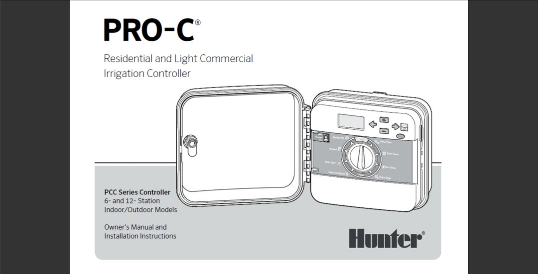Hunter PRO-C Owner's Manual and Installation Instructions PDF Digital ...