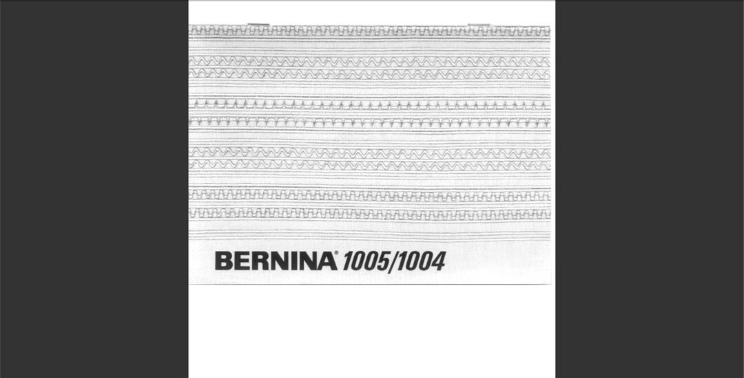 Bernina 1004 and Bernina 1005 Owners Manual PDF Digital Download - Etsy