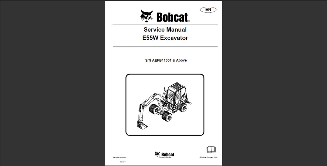 Bobcat E55W Excavator Workshop Service Manual PDF Digital Download - Etsy