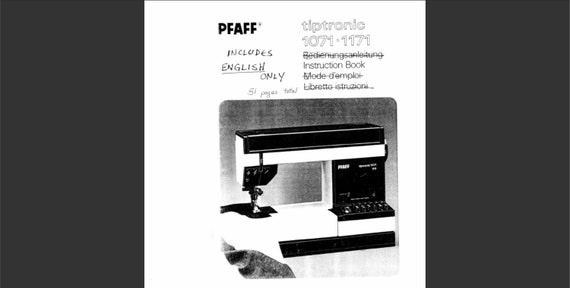 Pfaff Tiptronic 1071 and Pfaff Tiptronic 1171 Owners Manual - Etsy