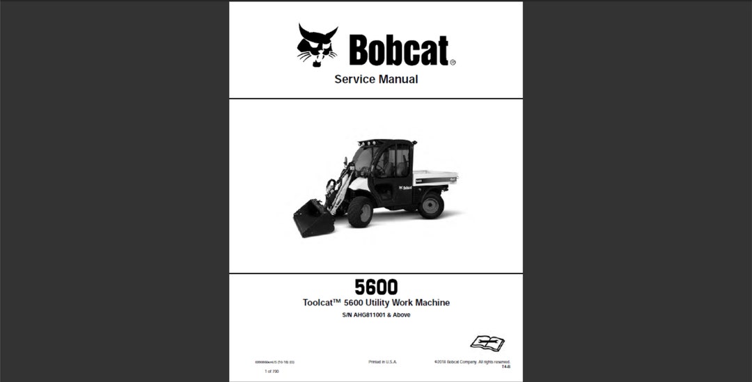 Bobcat 5600 Toolcat Utility Work Machine Workshop Service Manual PDF ...