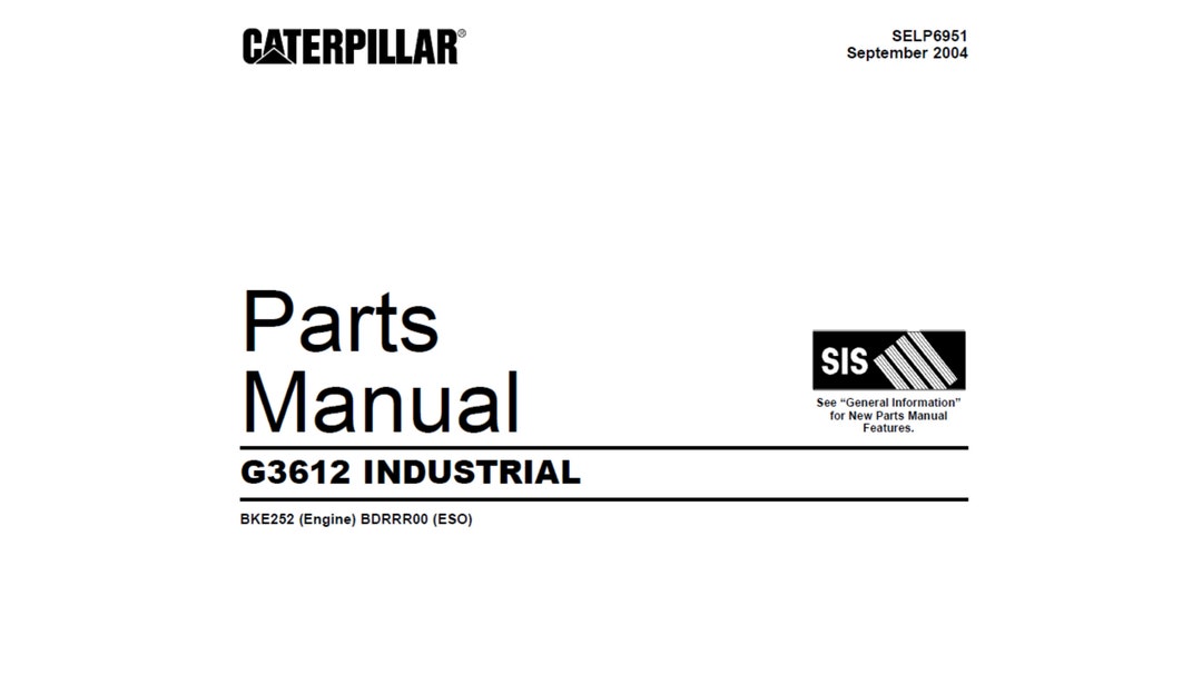 Caterpillar Cat G3612 Industrial Engine Spare Parts Manual Catalog Pdf ...