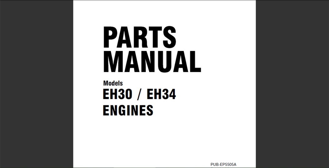 Robin America EH30 and EH34 Engines Spare Parts Manual PDF - Etsy