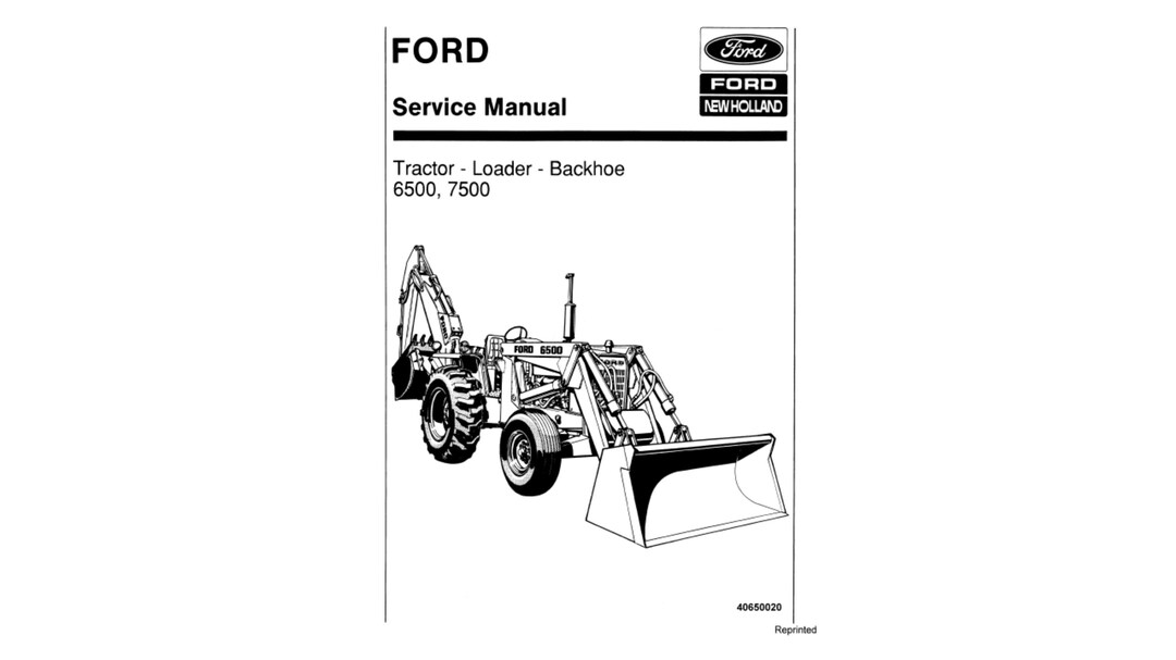 Ford 6500 and 7500 Tractor Loader Backhoe Serial 40650020 Workshop ...
