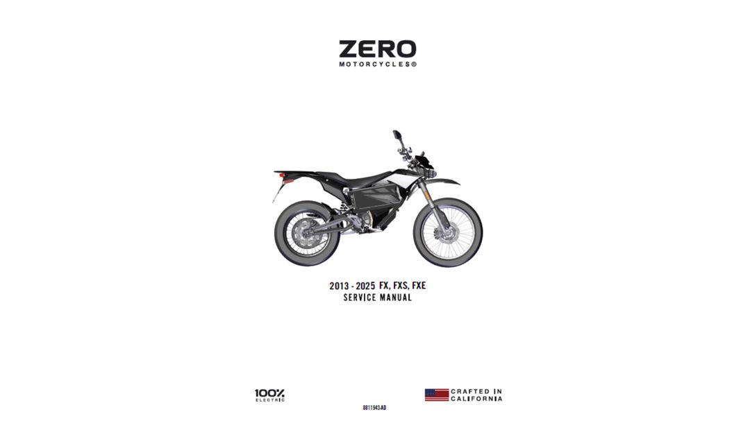 2013 2025 Zero FX Zero FXS and Zero FXE Electric Motorcycle Workshop ...