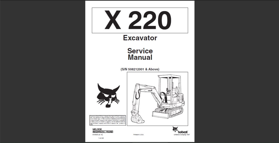 Bobcat X220 Excavator Workshop Service Manual PDF Digital Download 1 - Etsy