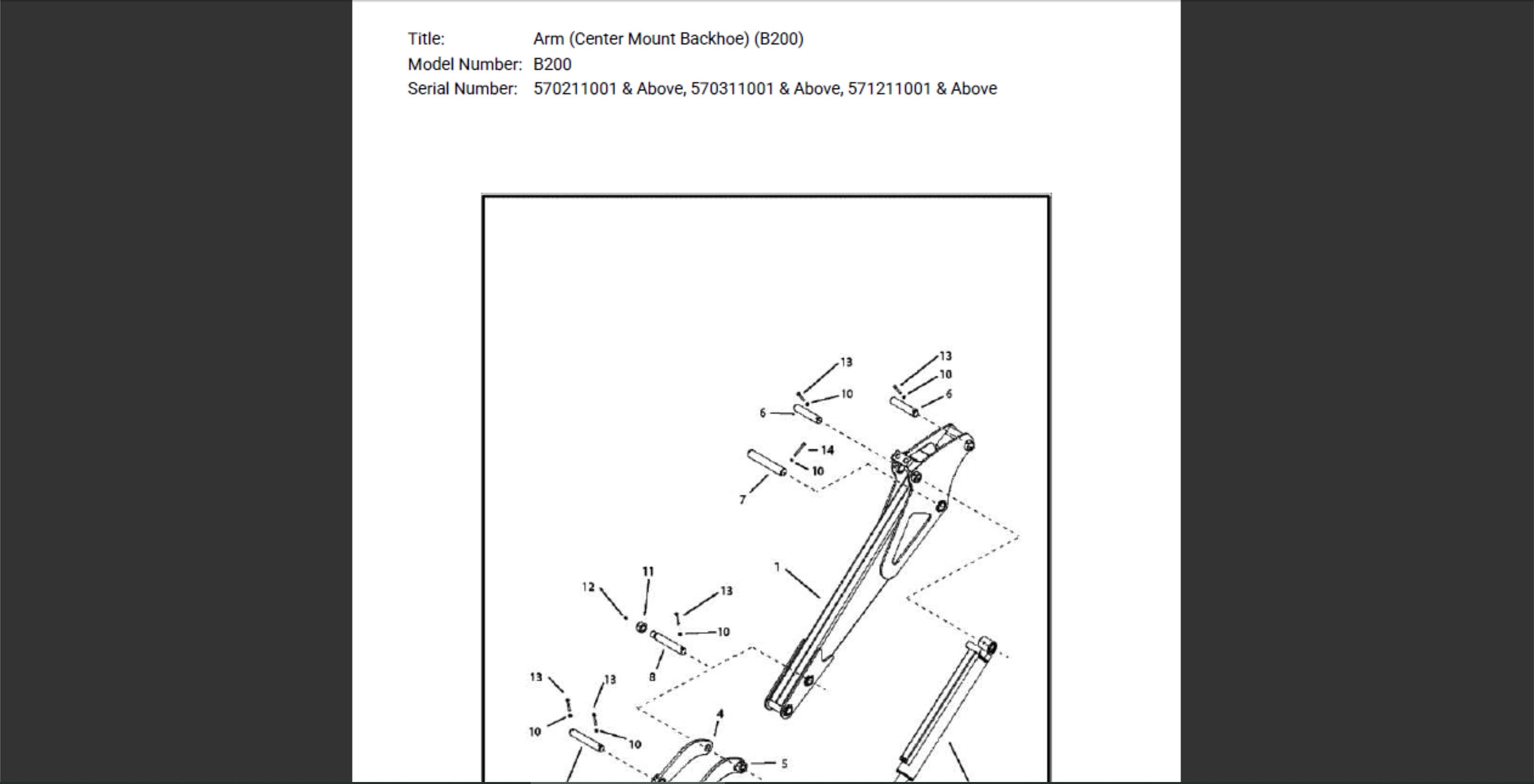 Bobcat B200 Loader Backhoe Spare Parts Manual Parts Catalog PDF Digital ...