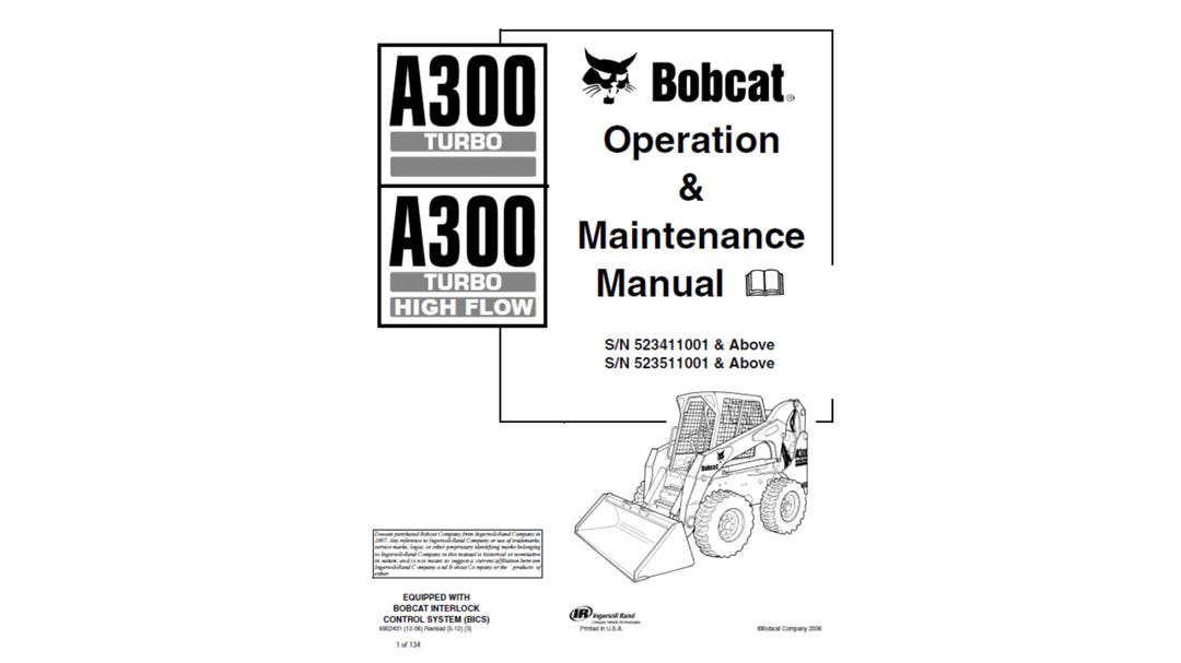 Bobcat A300 Turbo and A300 Turbo High Flow Loader Serial Number ...