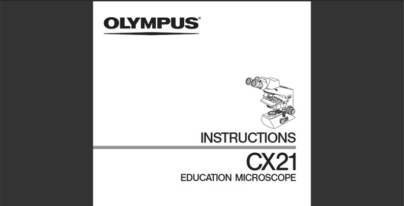 Olympus CX21 Microscope Manual PDF Digital Download - Etsy